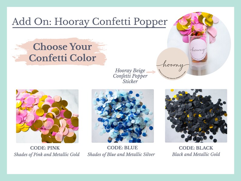 Confetti Popper Confetti Push Pop Build Your Own Box - Etsy