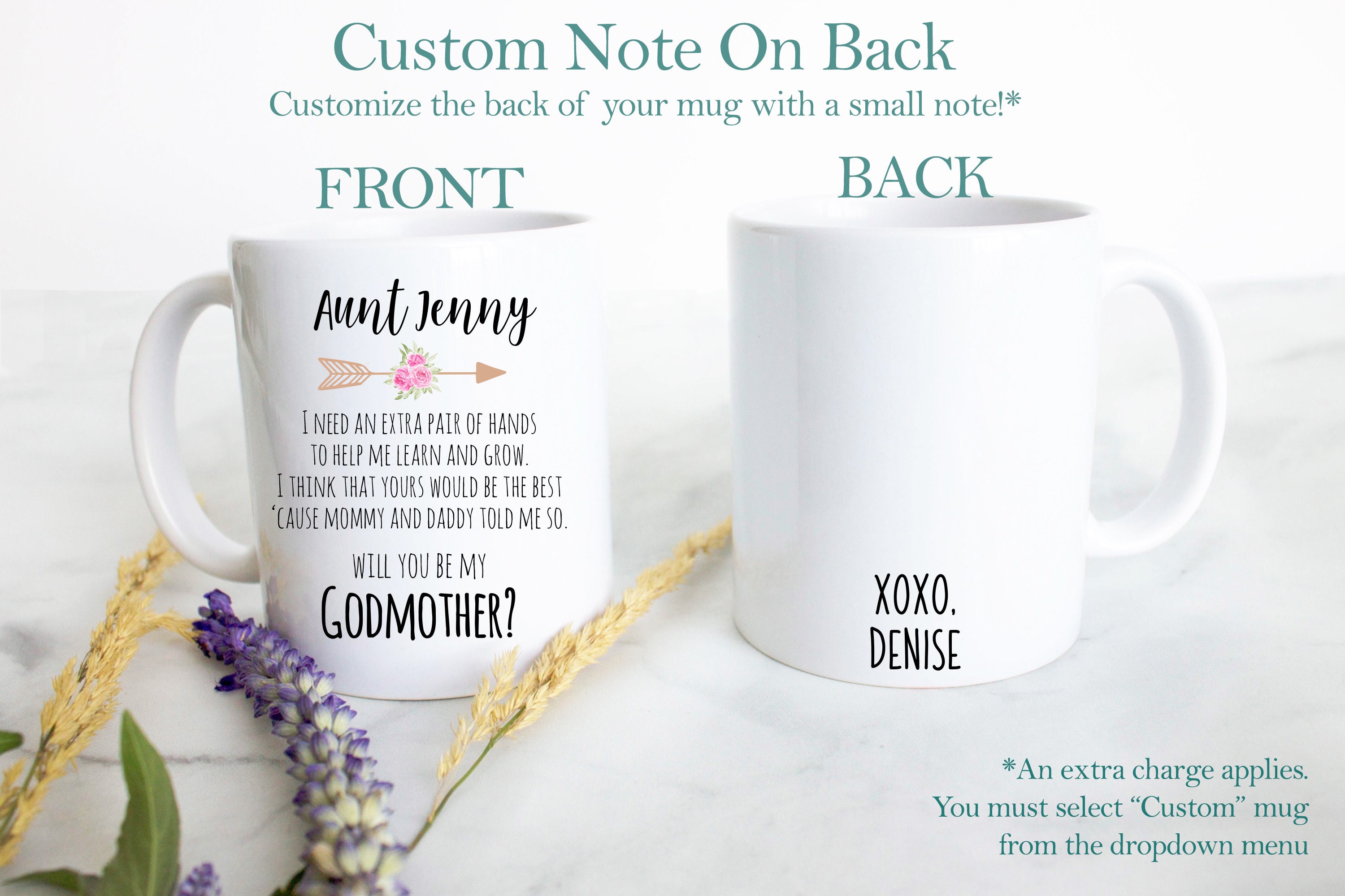 Godparent Gift Individual OR Mug Set Custom Godparent Gift - Etsy