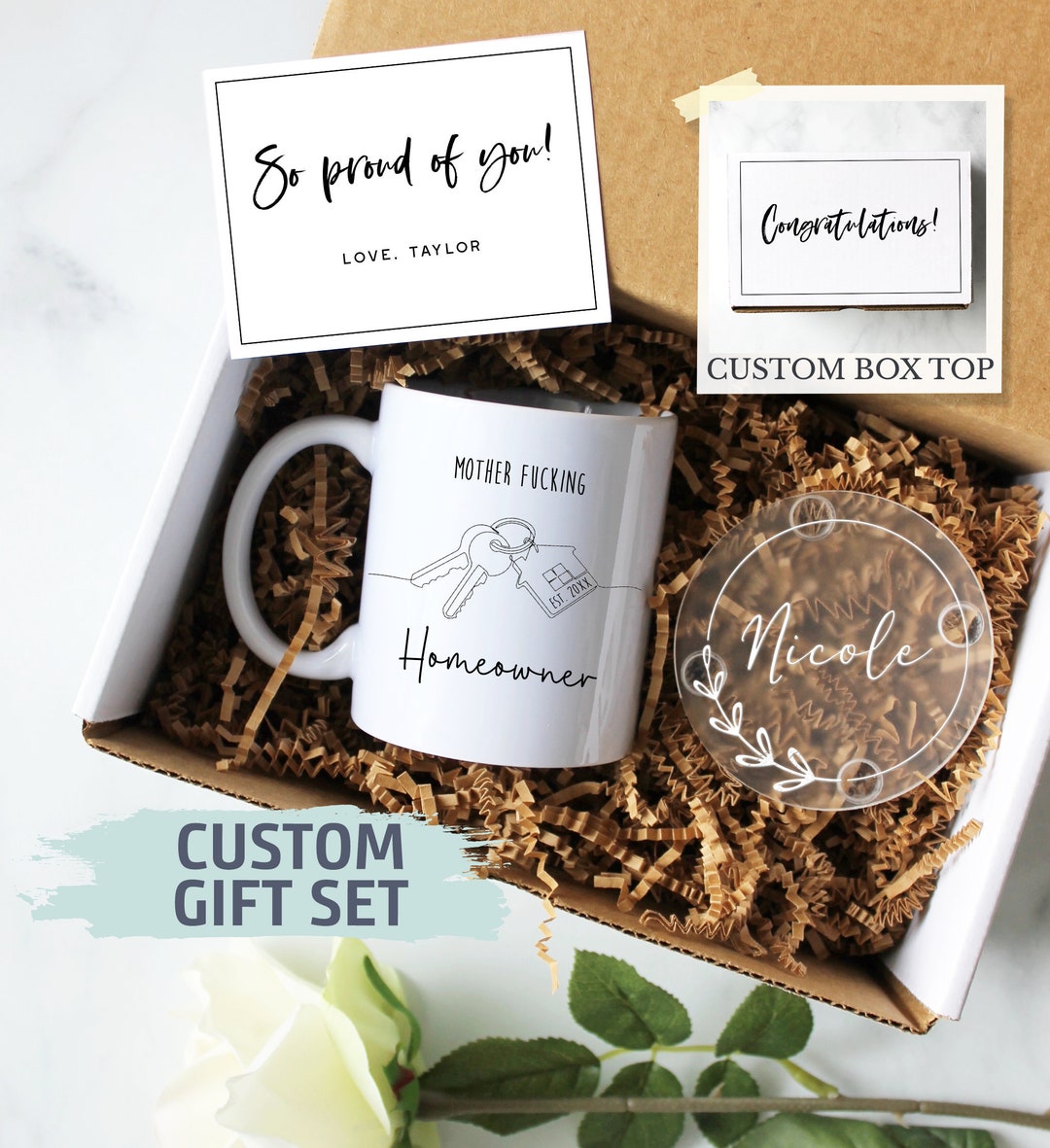 Personalized New Homeowner Gift Box | New Home Gift, Funny Housewarming ...