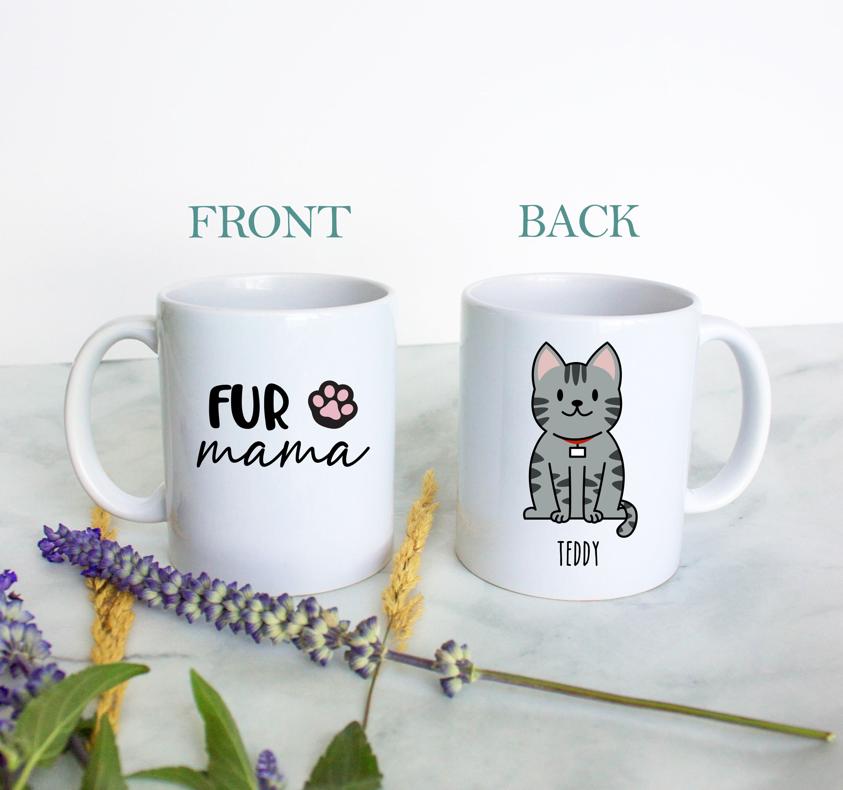 Personalized Cat Mom Mug Cartoon Cat Mug Cat Lovers Mug | Etsy