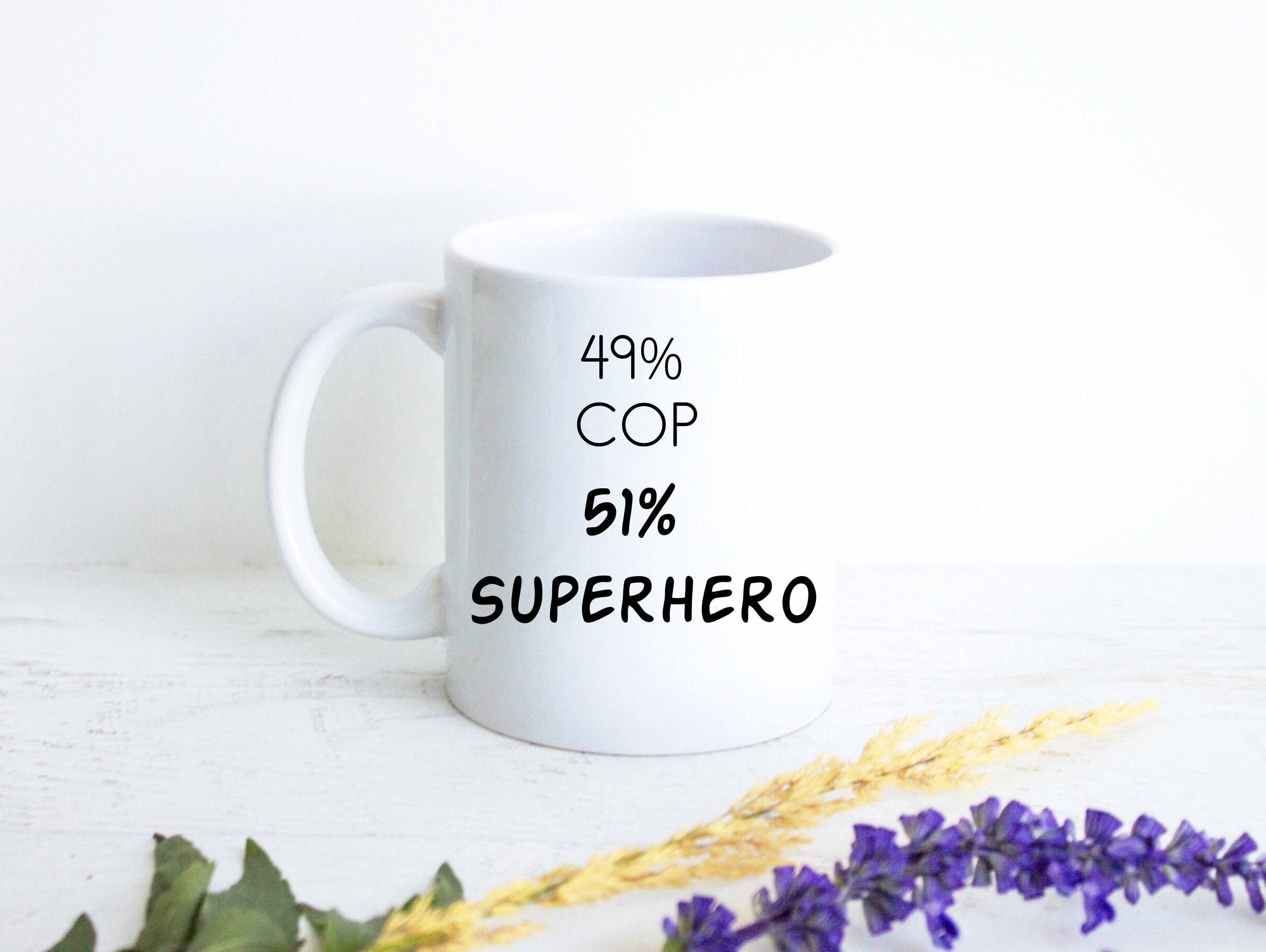 Superhero Cop Gift Funny Cop Mug Custom Gift for Officer - Etsy