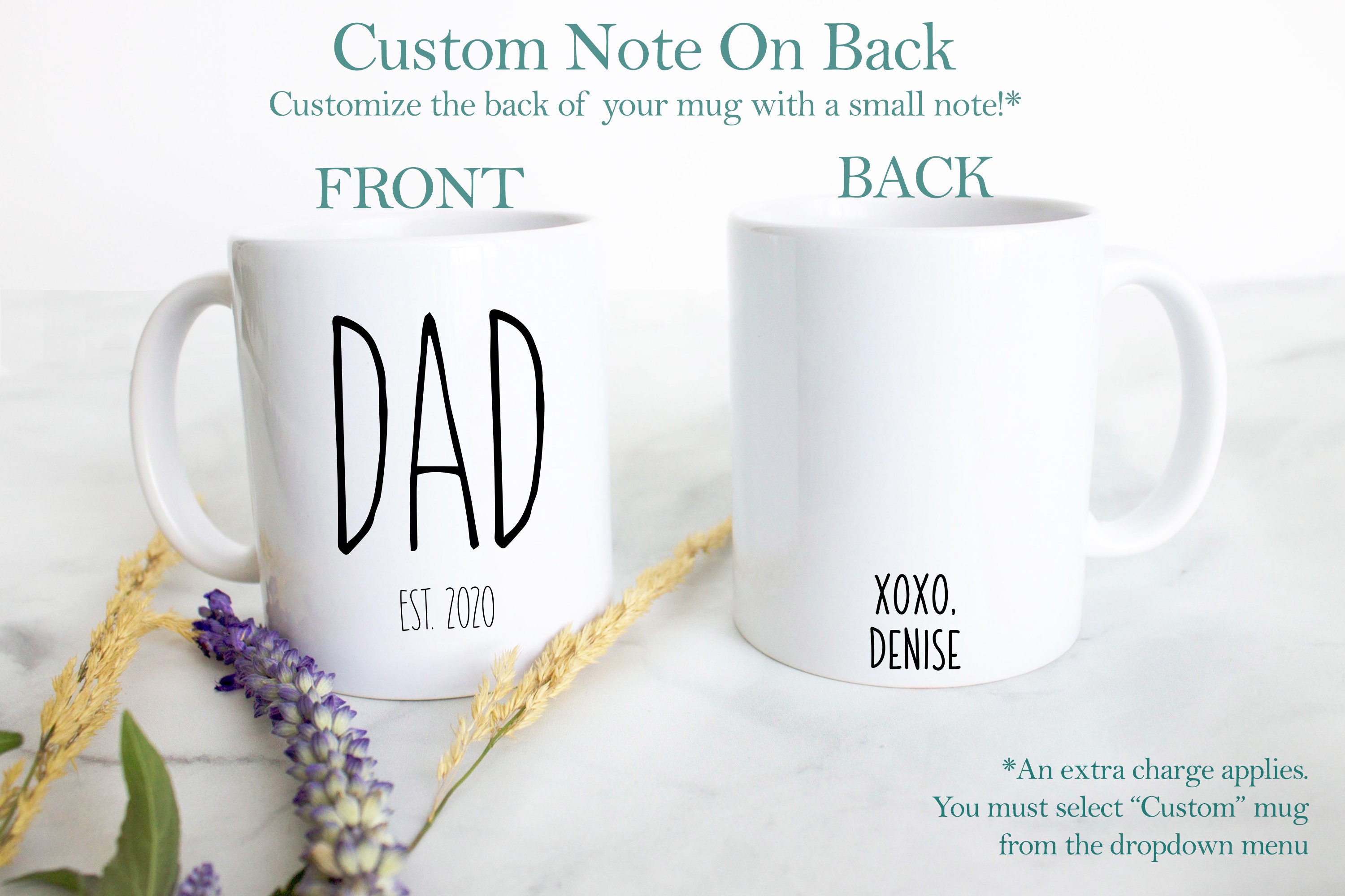 Mom and Dad Mug Set EST 7 Dad Announcement Dad to Be New | Etsy