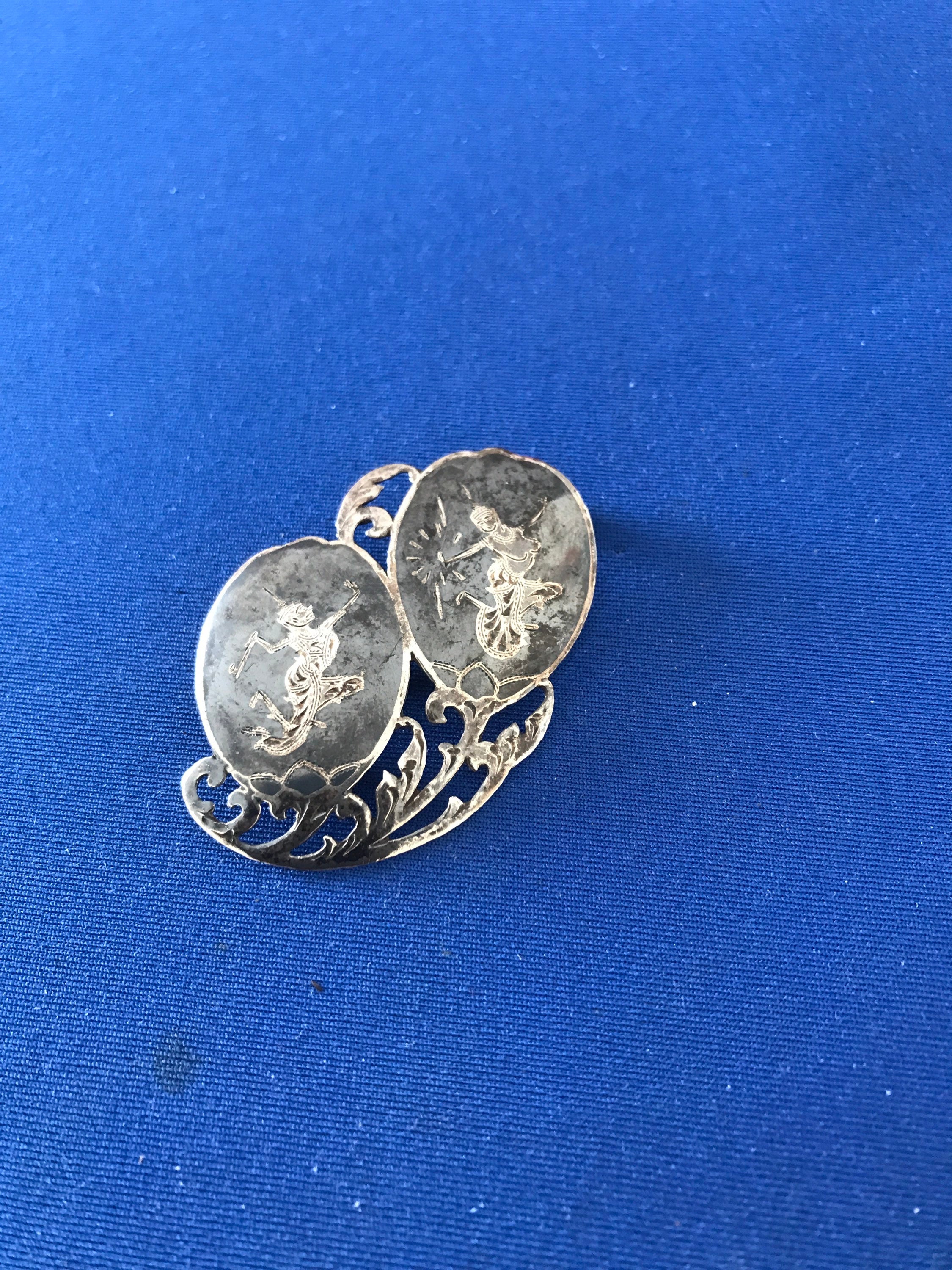 Vintage Art Deco Schmuck Siam Silber Niello Brosche - Etsy.de