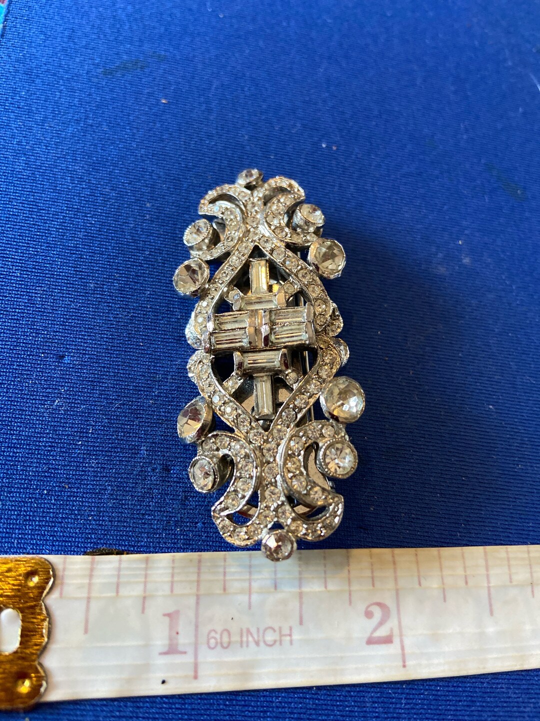 Vintage Art Deco Jewellery Paste Diamanté Pair of Dress Clips Duette ...