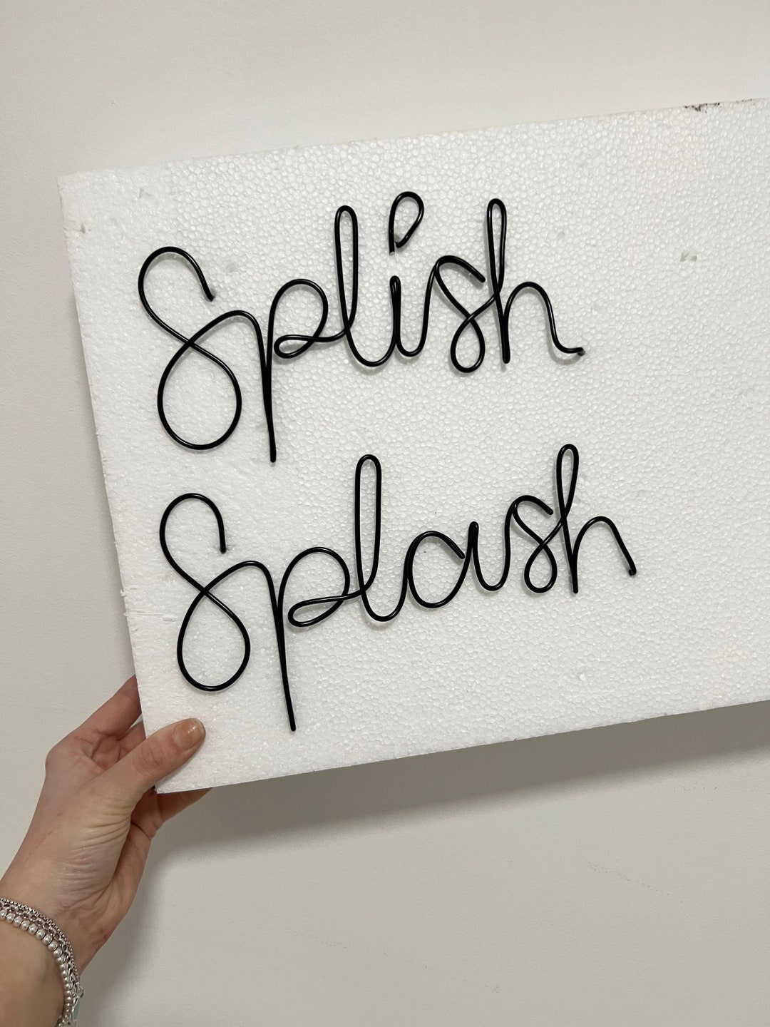 Splish Splash Wire Sign - Wire Wall Art - Wall Hanging - Bathroom Sign ...