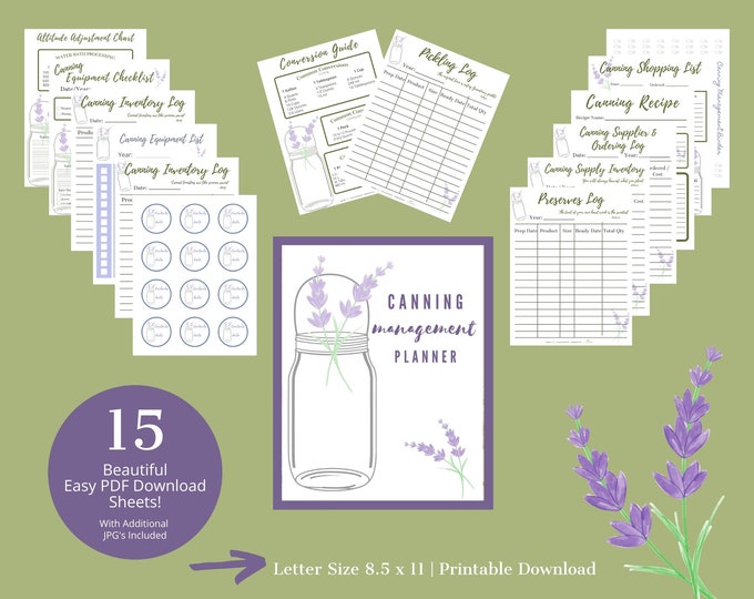 Canning Planner | Printable Food Preservation Planner | Pantry ...