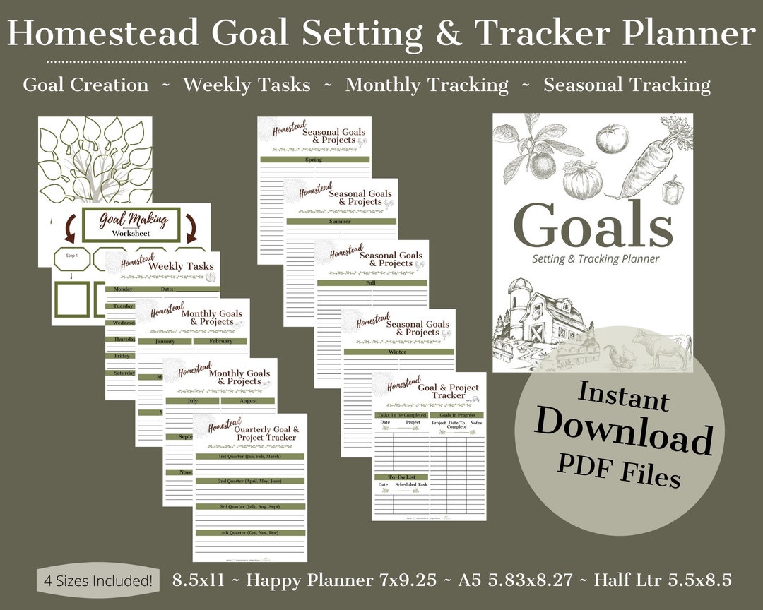 Goal Setting Planning & Tracker Printable | Goal Tracker | New Year ...