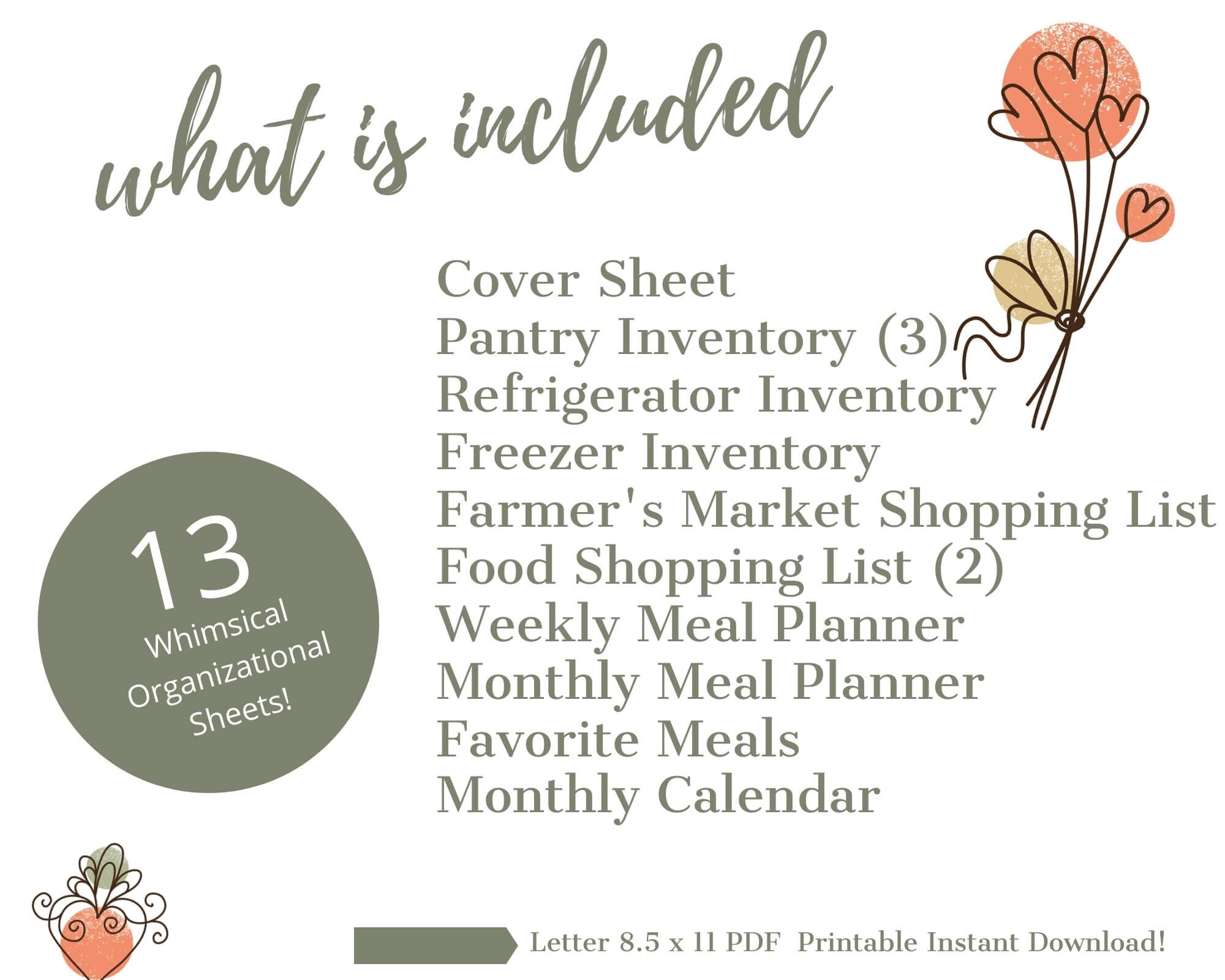 Kitchen Inventory & Meal Planning Bundle - Organizing Printables ...