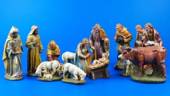 Vintage Religious Scene Christmas Eve Set of 14 Ceramic | Etsy