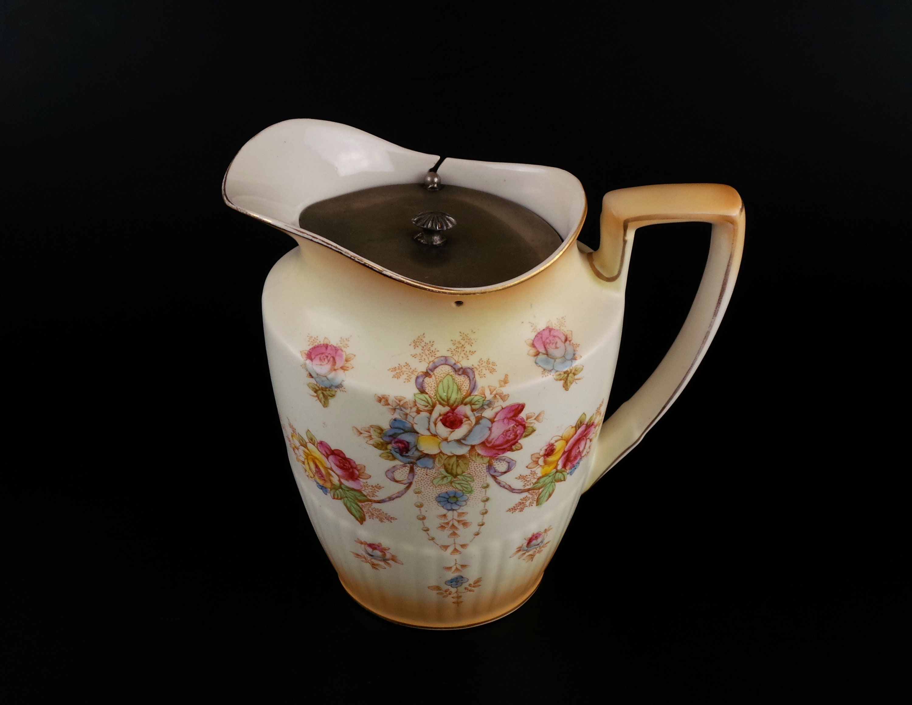 Antique Beige Porcelain Pitcher Royal Crown Devon S.fielding & - Etsy