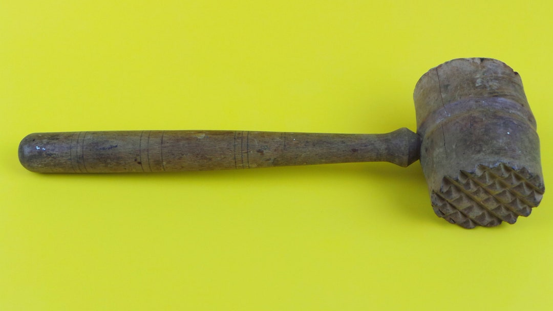 Antique Wooden Meat Hammer Vintage Kitchen Mallet Rustic Kitchen Decor ...