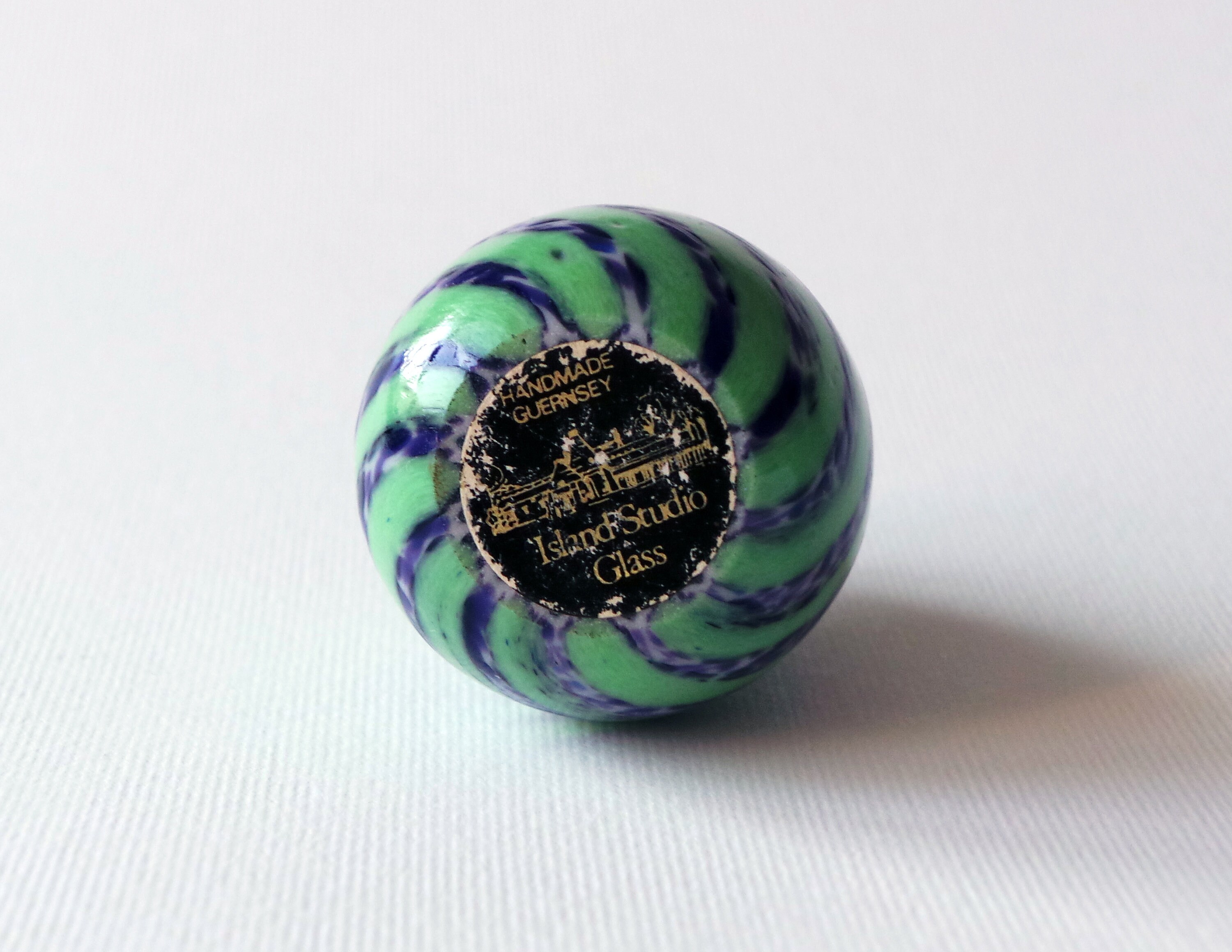 Vintage Glass Paperweight Blue Spiral Old Paperweight Blue and - Etsy