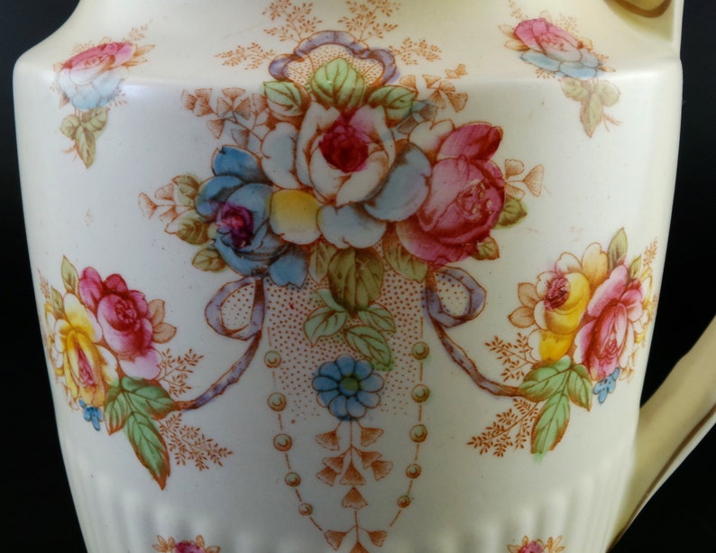Antique Beige Porcelain Pitcher Royal Crown Devon S.fielding & - Etsy