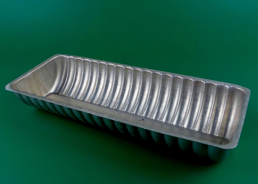 Vintage Aluminum Rectangular Ribbed Baking Form * Retro Kitchen Utensil ...