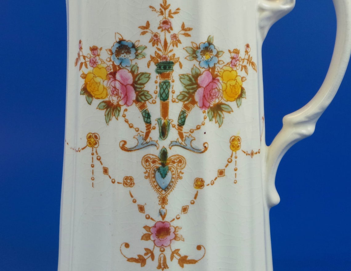 Antique White Porcelain Pitcher Royal Crown Devon S.fielding & - Etsy