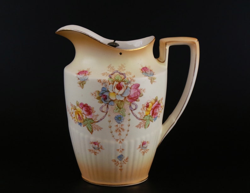 Antique Beige Porcelain Pitcher Royal Crown Devon S.fielding & - Etsy