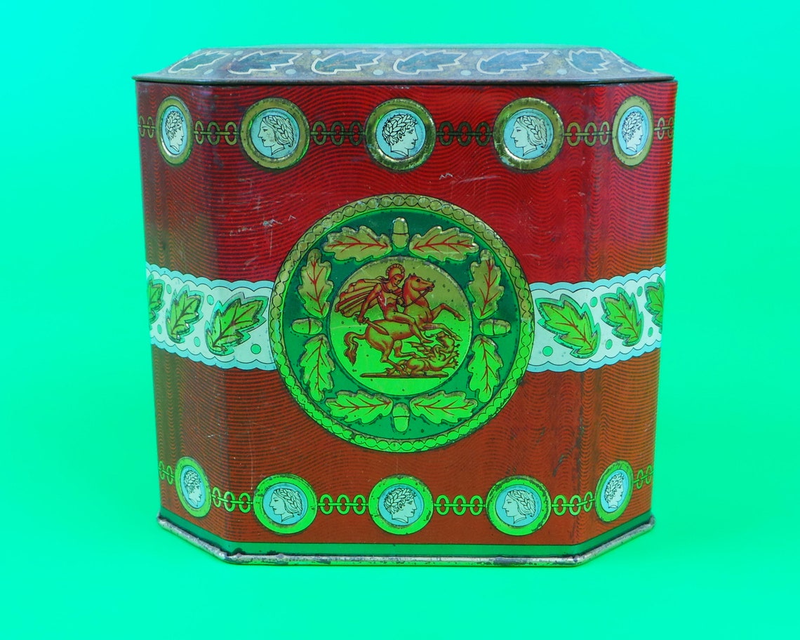 Vintage Large Tea Tin Box Old Tin Box Twinings Tea Made in - Etsy