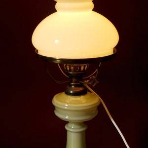 Vintage Large Art Deco Working Gas Table Lamp Light Green Porcelain ...