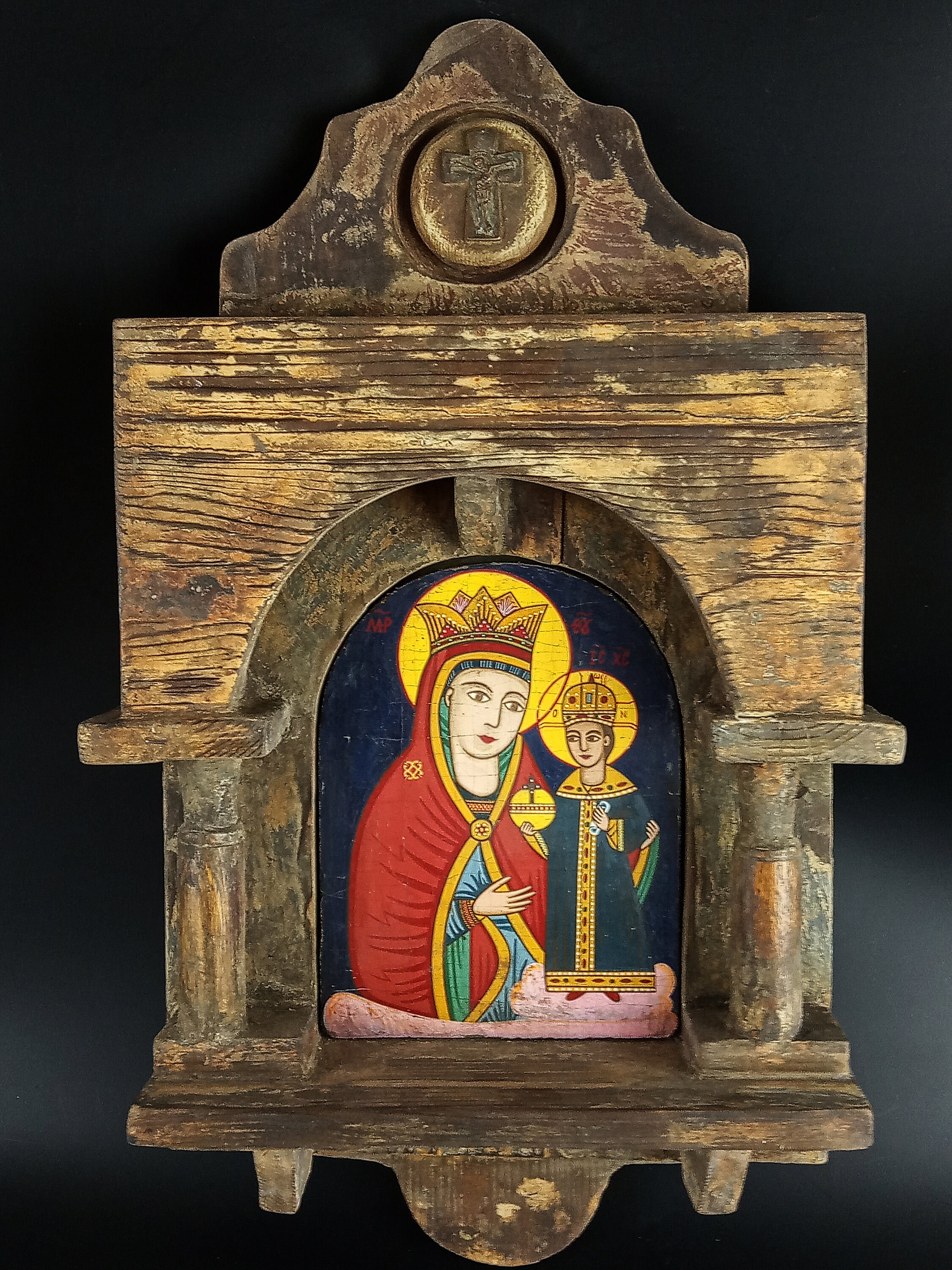 Antique Handmade Wooden Orthodox Iconostasis Holy Virgin and - Etsy