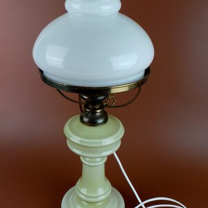 Vintage Large Art Deco Working Gas Table Lamp Light Green Porcelain ...
