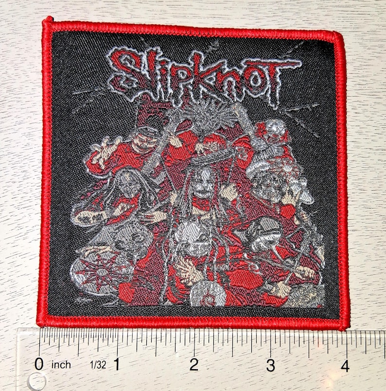 Slipknot Band Cartoon Art Red Border Woven Patch - Etsy