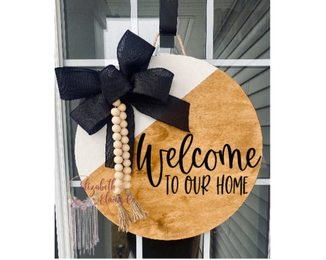 Custom Door Sign Door Decor Welcome Sign Closing Gift New House Wood ...