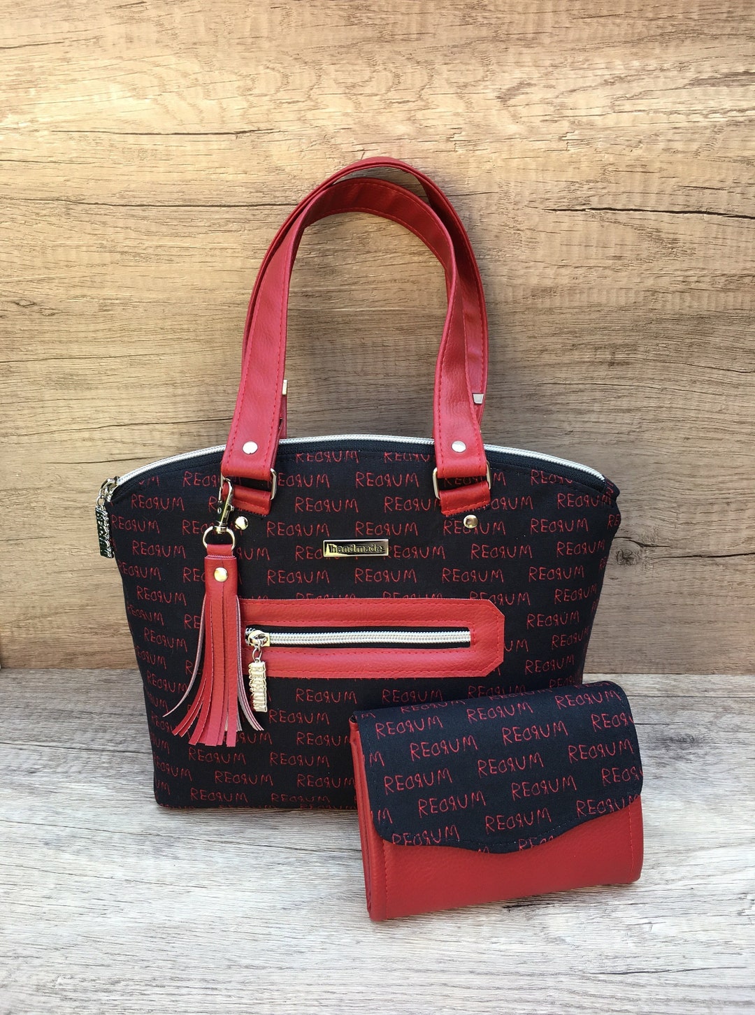 Lola Small Handbag & Mini NCW Wallet Set, Horror Movie Print, Handmade ...