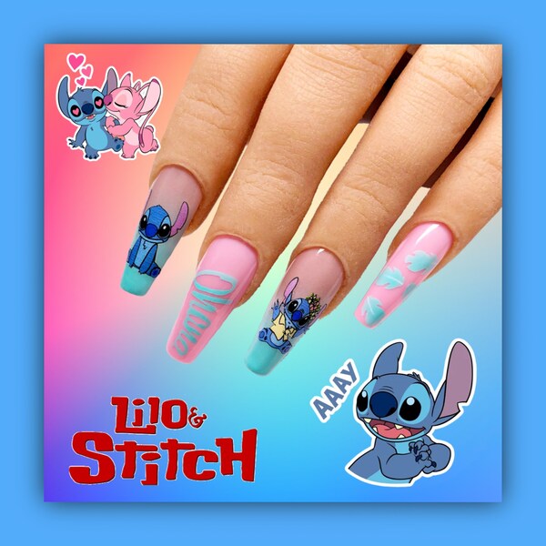 Lilo and Stitch Nails - Etsy