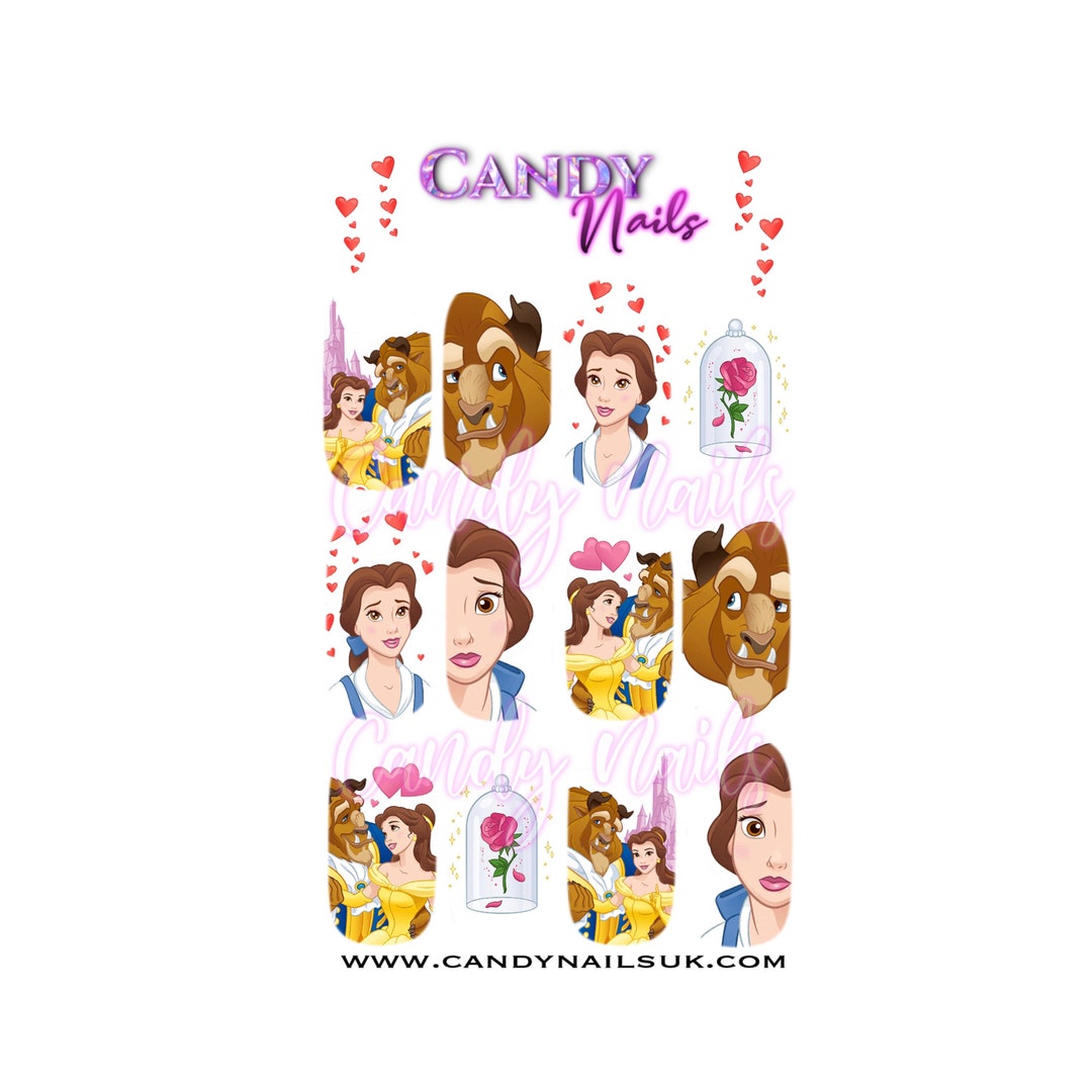 Water Slide Nail Decals Nail Art Nails Transfers Belle Beauty Etsy