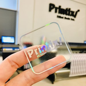 Holographic Clear Custom Stickers, Custom Product Labels, Holographic ...