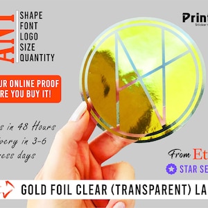 Gold Foil Printing, Gold Clear Custom Stickers, Transparent Stickers ...