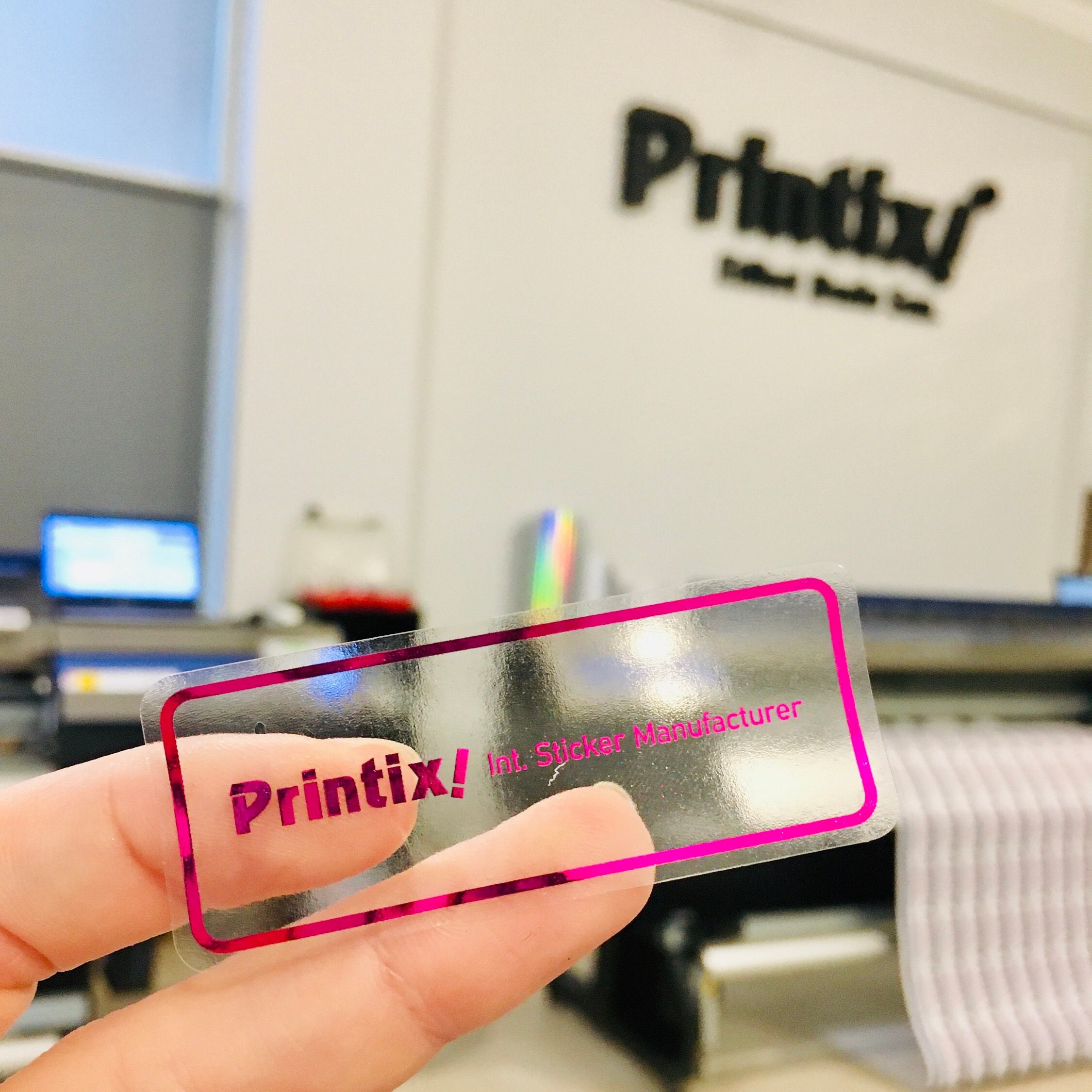Pink Clear Custom Stickers, Custom Product Labels, Pink Foil Printing ...