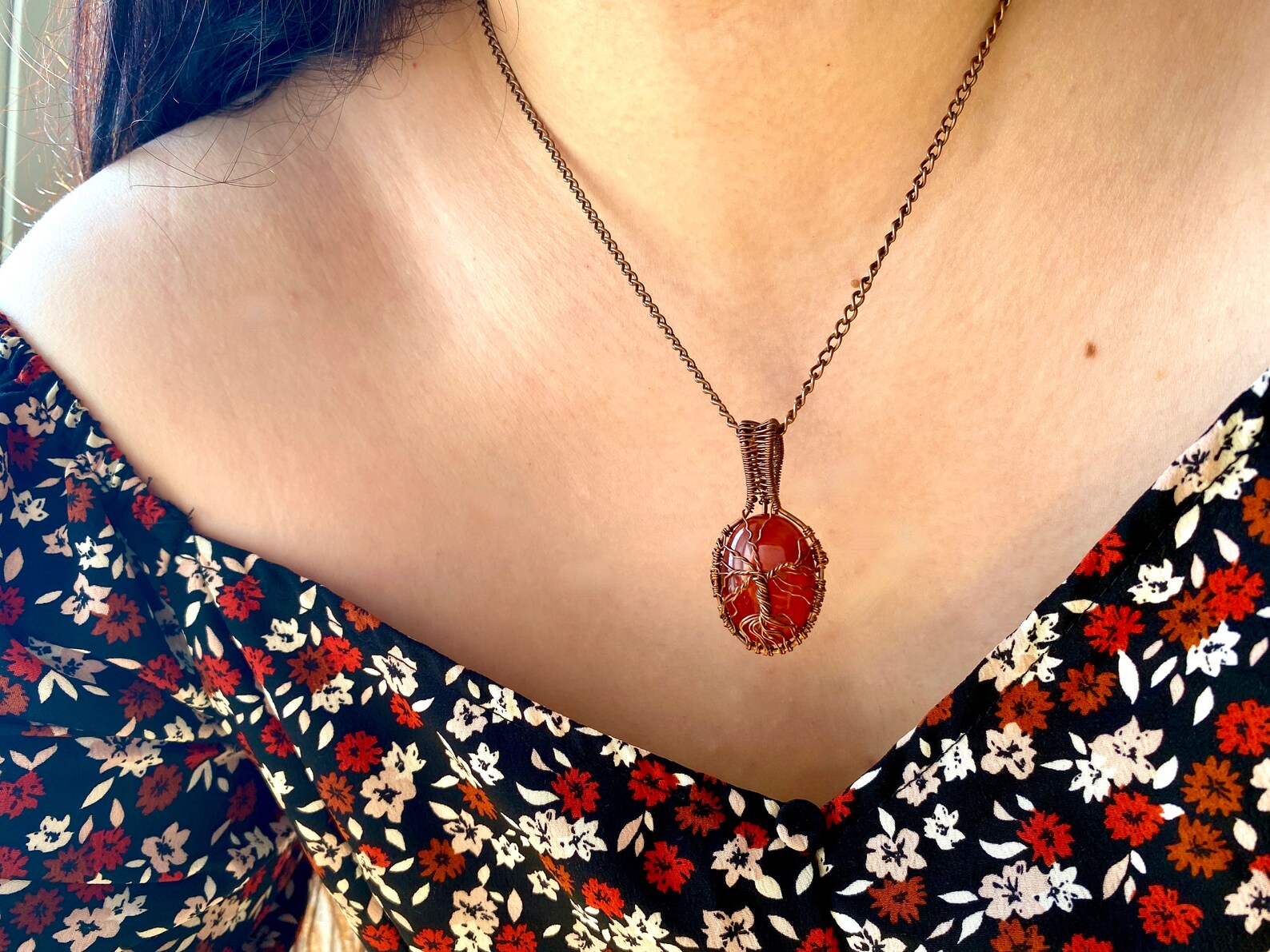 Wiccan Amulet Tree of Life Gothic Pendant With Red Carnelian - Etsy