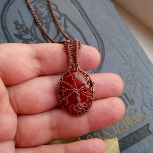 Wiccan amulet tree of life gothic pendant with red carnelian | Etsy