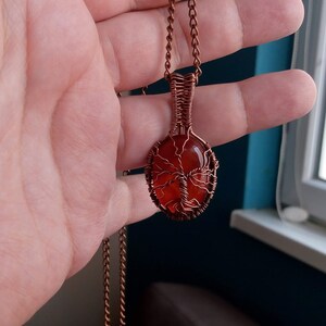 Wiccan amulet tree of life gothic pendant with red carnelian | Etsy