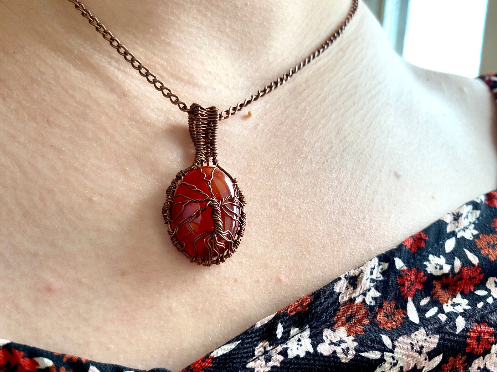 Wiccan Amulet Tree of Life Gothic Pendant With Red Carnelian - Etsy