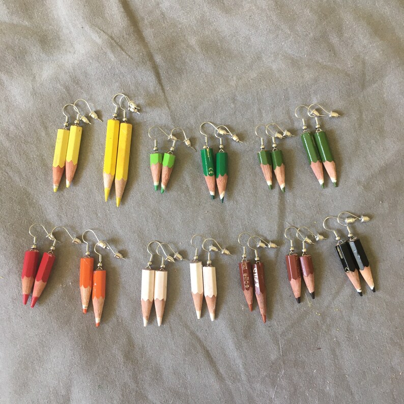 Colored Pencil Earrings - Etsy