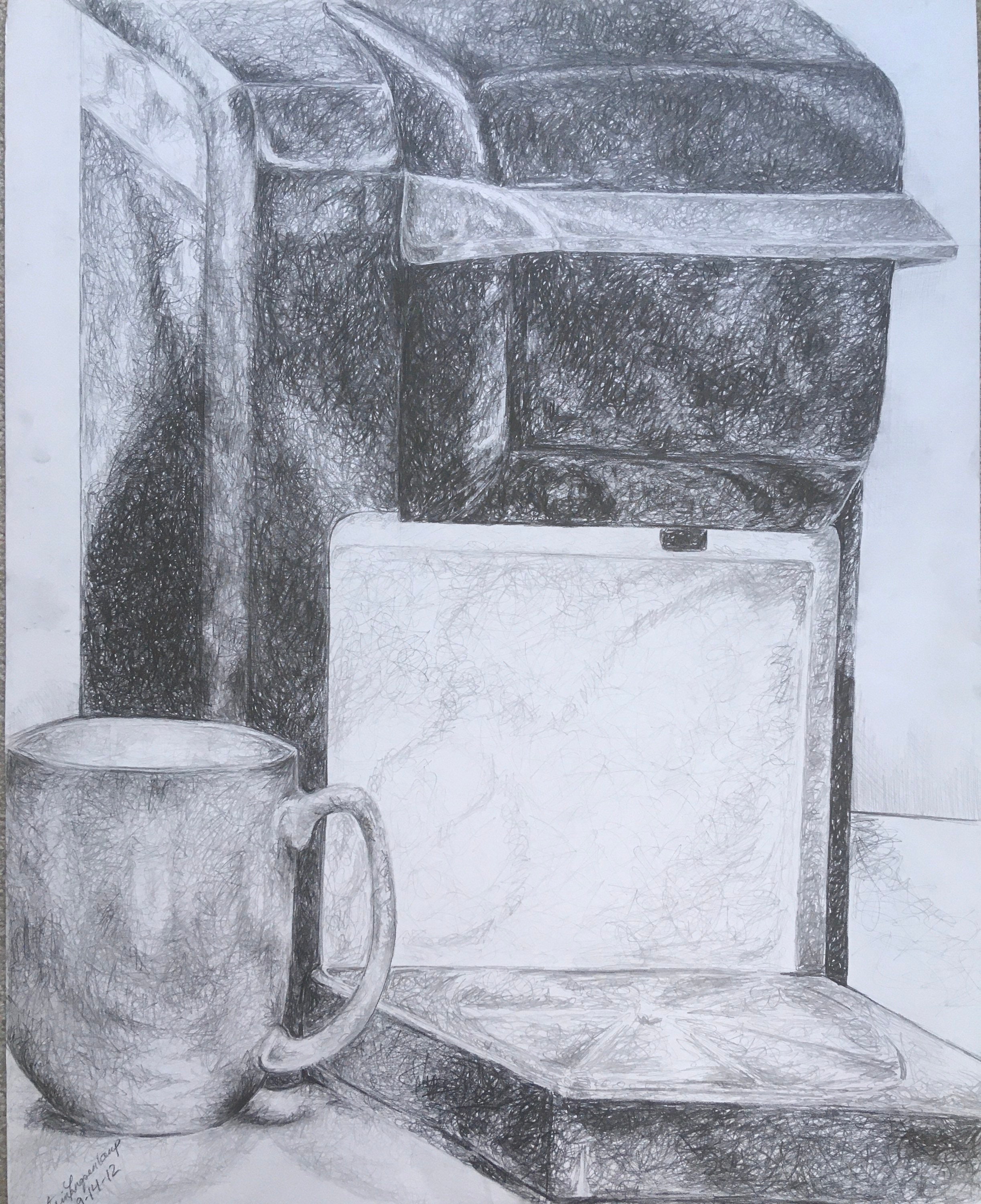 Coffee Machine Still Life 2, 18x24” Pencil on Paper - Etsy