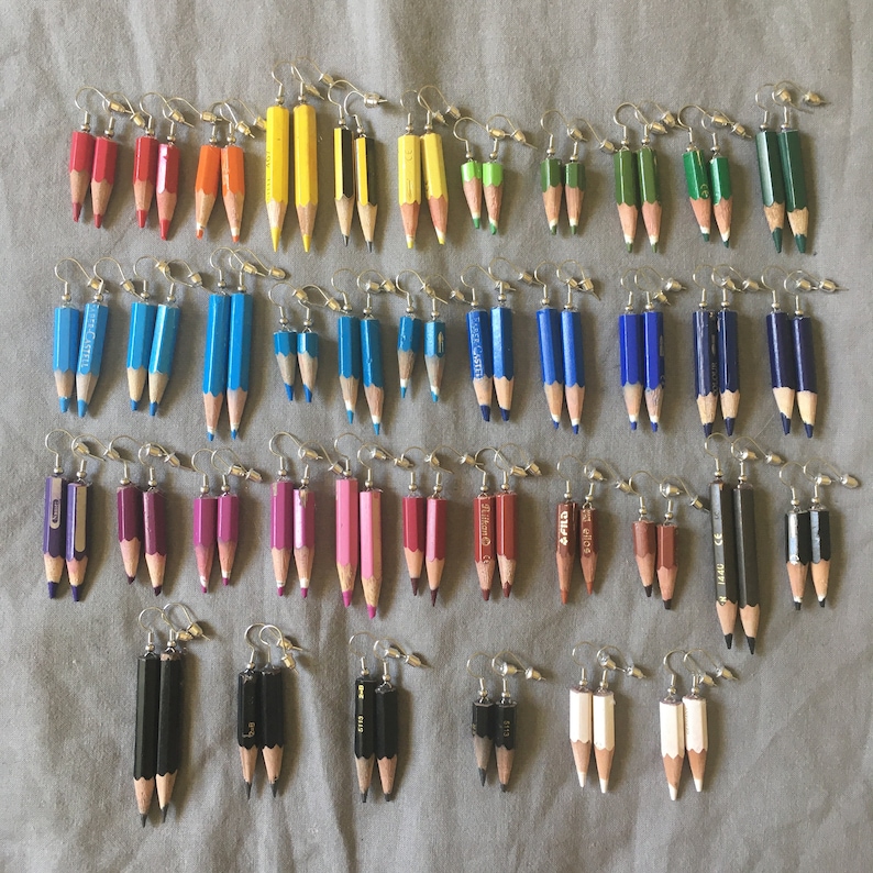 Colored Pencil Earrings - Etsy