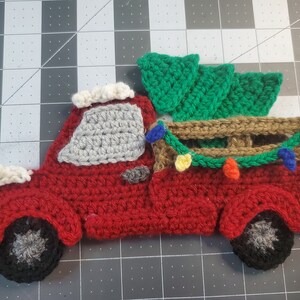 PDF PATTERN Old Red Truck Four Seasons Crochet Applique Instructions to ...