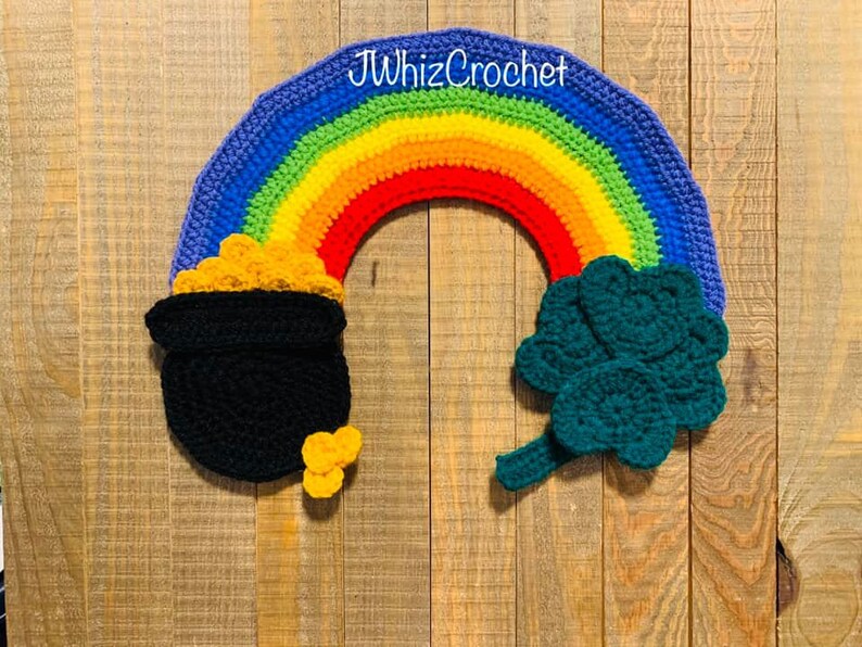 PDF Pattern Pot of Gold Rainbow Crochet Applique Pattern - Etsy
