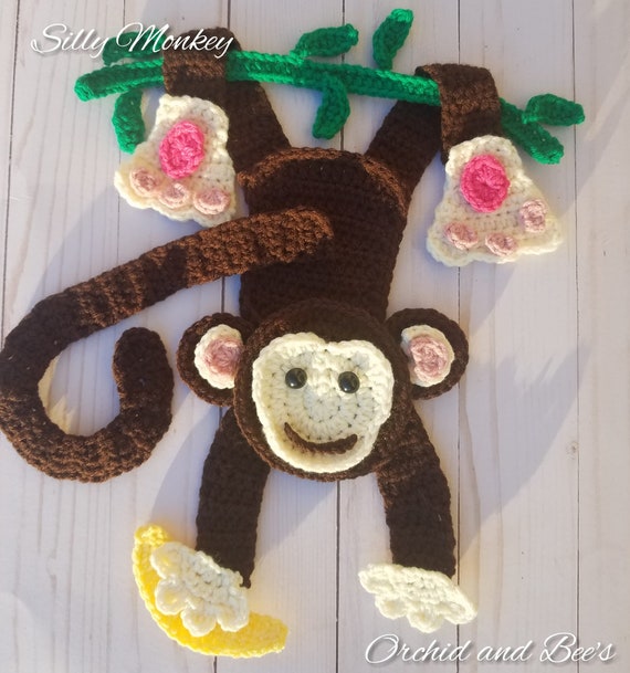 PDF Pattern Silly Monkey Crochet Applique Pattern download | Etsy