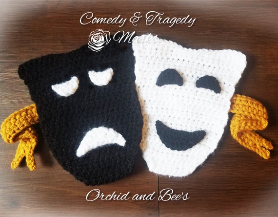 PDF Pattern Comedy Tragedy Masks-crochet applique pattern | Etsy