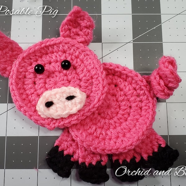 Crochet Pig Applique Pattern - Etsy