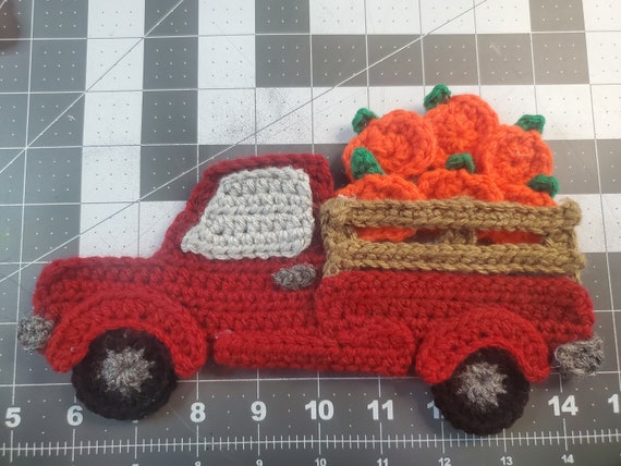 PDF PATTERN Old Red Truck Four Seasons Crochet Applique - Etsy