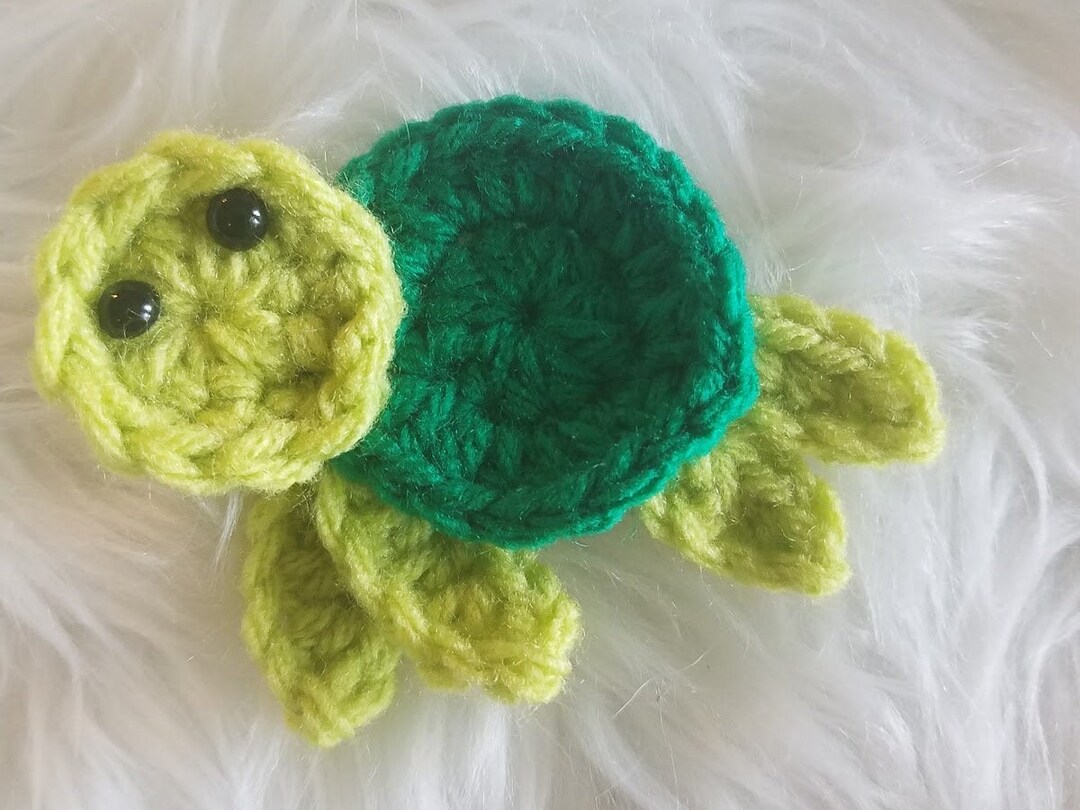 PDF Pattern Baby Sea Turtle Crochet Applique Pattern - Downloadable ...