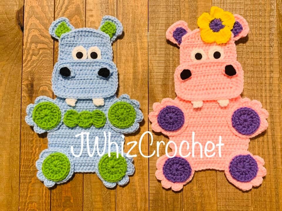 PDF Pattern Henry and Harriet Hippo Crochet Applique Pattern | Etsy