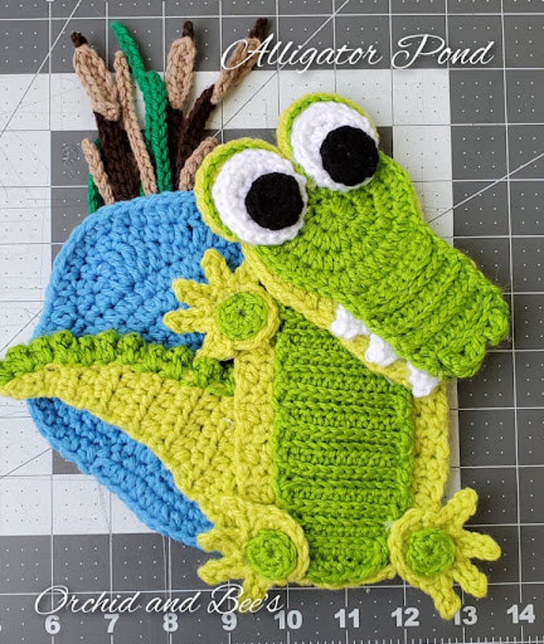 PDF PATTERN - Crochet Alligator Pond -download File With Instructions ...