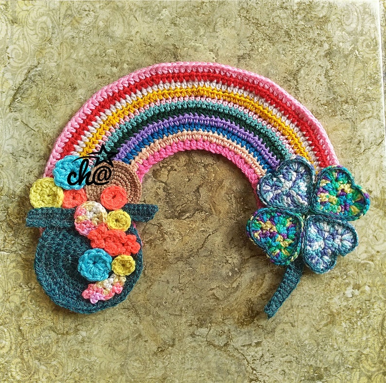 PDF Pattern Pot of Gold Rainbow Crochet Applique Pattern - Etsy