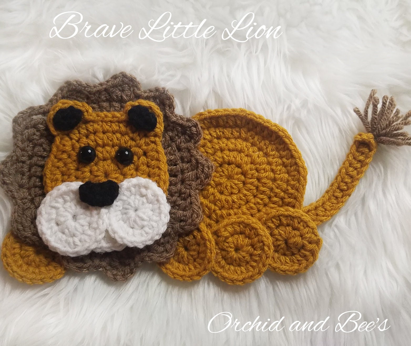 PDF Pattern Brave Little Lion Crochet Applique Pattern | Etsy